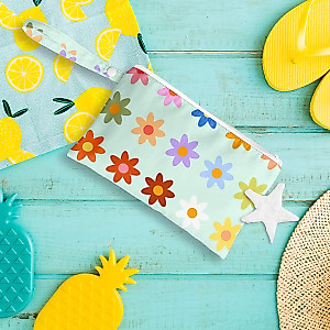 zcyxuuw Wet bag, Wet dry bag, swimsuit, travel, beach, pool, diapers, dirty yoga gym clothes, toiletries, waterproof Heart Decor Bohemian heart romantic birthday gift, 2 piece set.