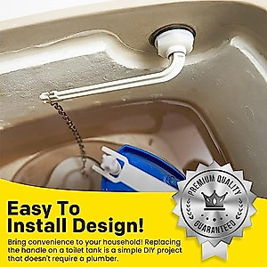 Qualihome Toilet Tank Flush Lever Replacement for American Standard (White, Straight Arm)