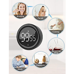 Timers, Digital Kitchen Timer Magnetic with Large LED Display, LIORQUE Countdown Countup Timer for Cooking Classroom Fitness, Volume Adjustable, Easy for Kids and Seniors