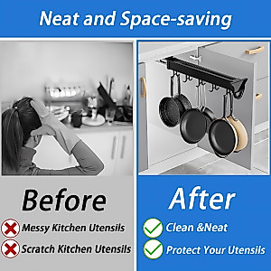 RAJYQODIS Pull Out Broom Holder, Multifunctional Slide Broom And Mop Organizer/storage, Hanging Garage Storage Rack For Kitchen/Closet/Home/Cupboard/Wardrobe (Size : 46cm/18.11inch)