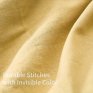 melingo Cotton Duvet Covers King Size, Mustard Yellow Quilt Cover, Soft, Cooling, Breathable Bedding Collection with Buttons Closure. 3 Pieces Solid Color (1 Comforter Cover + 2 Pillow Cases)