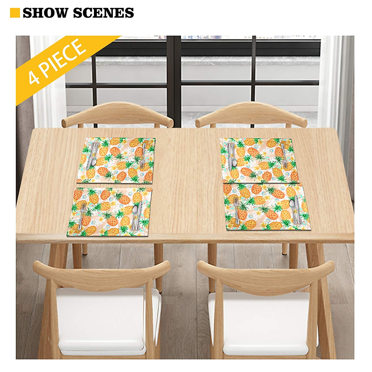 GLENLCWE Tribal Indian American Navajo Aztec Placemats Set of 6 Non Slip Placemats Table Mats Non Slip Table Cover for Home Kitchen Party