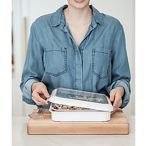 Fancy Panz 8x8, Dress Up & Protect Your Foil Pan! Foil Pan & Serving Spoon Included. Hot or Cold Food. Two ways to serve from, Stackable & helps maintain food temp. Made In USA, (Charcoal)