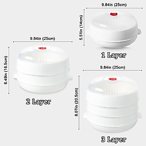 PYSUL Microwave Steamer for Vegetables, Veggie Steamer, Micro Cookware, Microwave Heating Bowl, Steamer for Cooking, Steamer Bowls for Microwave