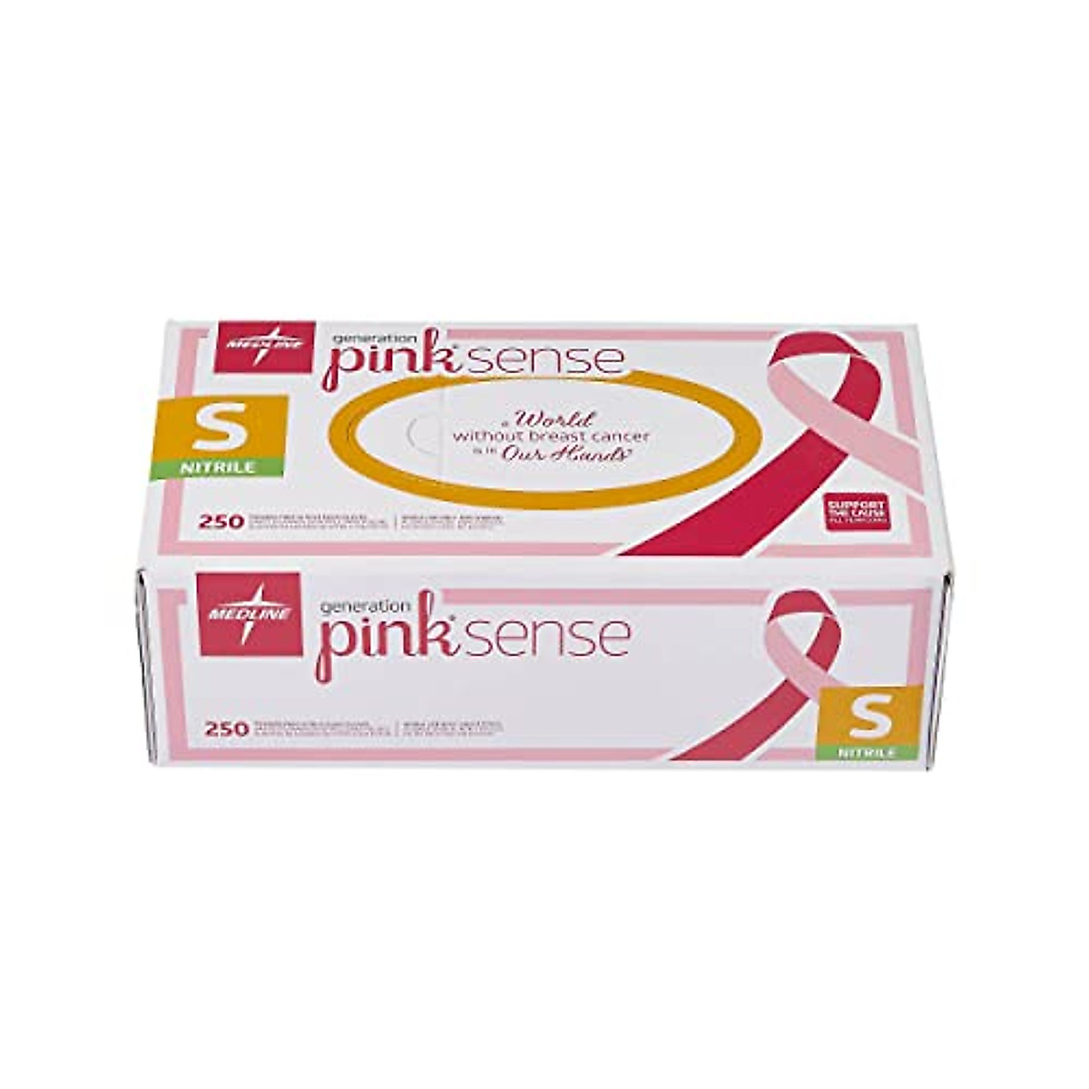 Medline Generation Pink Sense Nitrile Exam Gloves, 2500 Count, X-Small, Powder Free, Disposable, Not Made with Natural Rubber Latex, Multipurpose, Support Breast Cancer with Every Glove