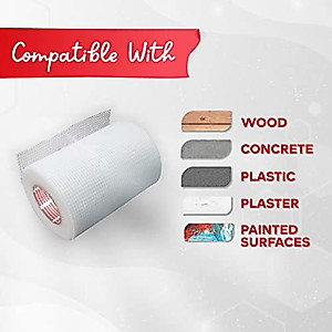 XFasten Drywall Repair Mesh Tape - 6-Inch X 90-Foot Mesh Tape for Drywall Repair, Fiberglass Drywall Patch Hole, Heavy Duty Wall Repair Mesh Spackle Tape, Wall Crack and Seam Repair Joint Tape