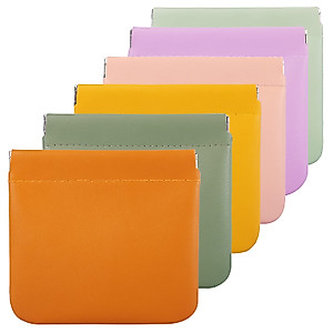 6Pcs Small Makeup Bag for Purse Pouchic Lambskin Pocket Cosmetic Bag Squeeze Top Waterproof Travel Makeup Bag No Zipper Portable Mini Makeup Pouch Self-Closing Colorful Pouch for Women Girls