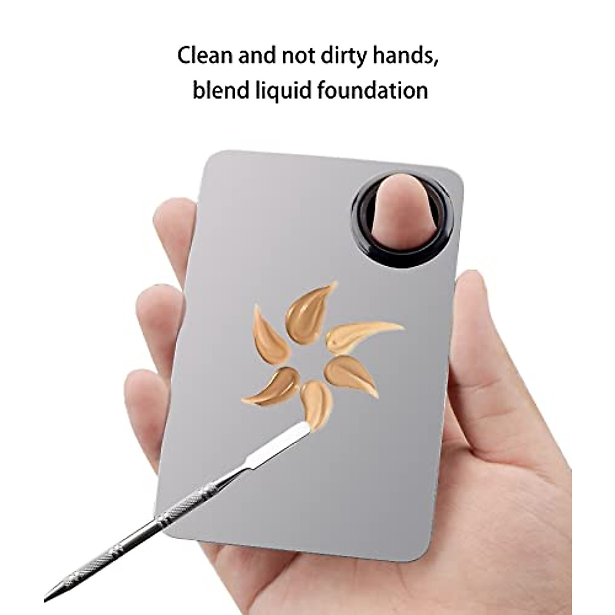 Makeup Palette, Makeup Mixing Palette, Color Mixing Tool, Artist Palette, Stainless Steel Makeup Palette For Makeup, Foundation, Nail Art, Loose Powder, Eye Shadow, Blush, Lip Gloss (2PCS)