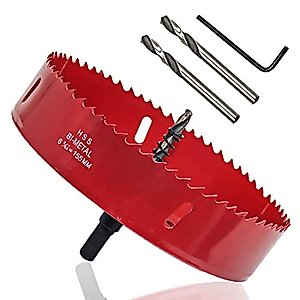 LC LICTOP 155mm/6.1'' BI -Metal Wood Hole Saws Bit Tooth Cutting for Cornhole Board Metal Plastic Fiberboard