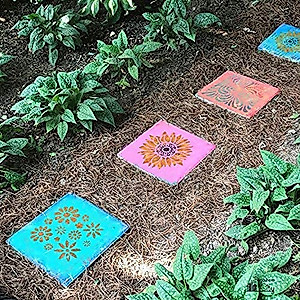 DLY LIFESTYLE Boho Sunflower Stencil for Painting on Wood, Canvas, Paper, Fabric, Walls and Furniture - Sunflower Stencil - 7x7 Inches - Reusable DIY Art and Craft Stencils - Flower Stencil