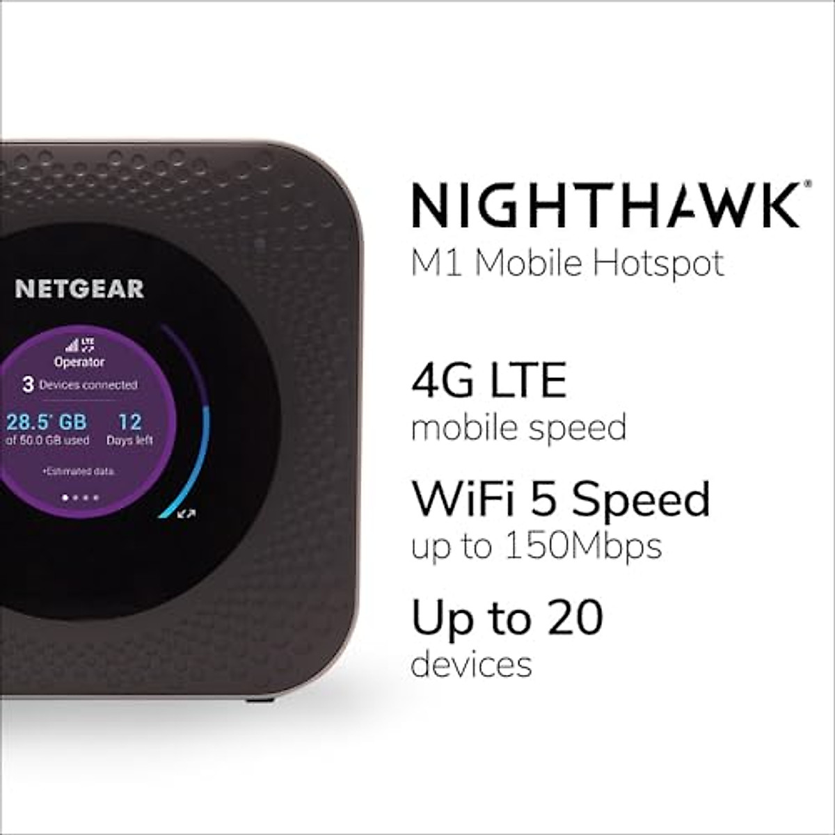 Netgear Nighthawk MR1100 4G LTE Mobile Hotspot Router (AT&T GSM Unlocked)(Steel Gray)