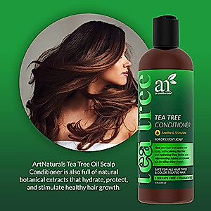artnaturals Tea Tree Conditioner 12 Fl Oz / 355ml - Made w/ 100% Pure Natural Therapeutic Grade Tea Tree Essential Oil - For Dandruff, Sensitive, Itchy, Dry scalp - For Men & Women