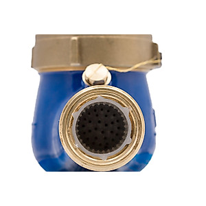 2 Inch Multi-Jet Brass Totalizing Water Meter with Pulse Output, Sealed Dry Dial, Internal Strainer, Horizontal Mount, for Non-Potable Water Systems, Max Pressure 150 PSI