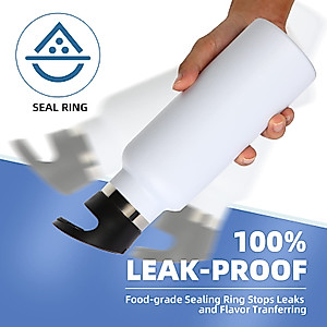 Volhoply 17oz Insulated Water Bottle Bulk 8 Pack,Stainless Steel Kids Water Bottles with Straw Lid,Reusable Metal Thermos Water Bottle,Double Wall Vacuum Sports School Flask Keep Cold(White,8 Set)