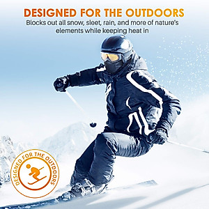 AstroAI Ski Mask Windproof Balaclava for Cold Weather, Winter Face Mask Breathable Stretchable for Skiing, Snowboarding, Black