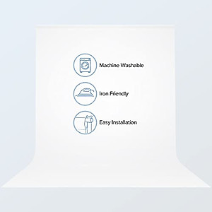 Julius Studio 6 x 9 ft. (72 x 108 inch) Pure White Backdrop Screen, 100% Pure Seamless Background, High Density 150 GSM Fabric with Elastic String Clips for Photo Video Streaming Studio, JSAG103