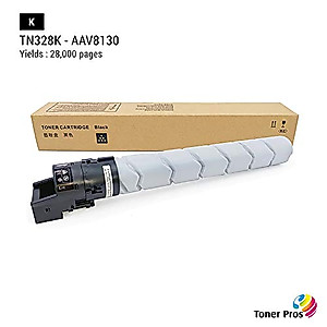 TONER PROS (TM) Compatible [High Yield] TN-328 (TN328) Toner Cartridge (TN328K TN328C TN328Y TN328M) for Konica Minolta Bizhub C250i C300i C360i Coiper Printer (4 Color Pack, 28K Pages)