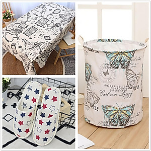 Linen Floral Fabric by The Yard - Upholstery Fabric by The Yard Sewing Fabric 62 Inch Width for Chairs Sofas Tablecloth Reupholstery DIY Projects - 1 Yard