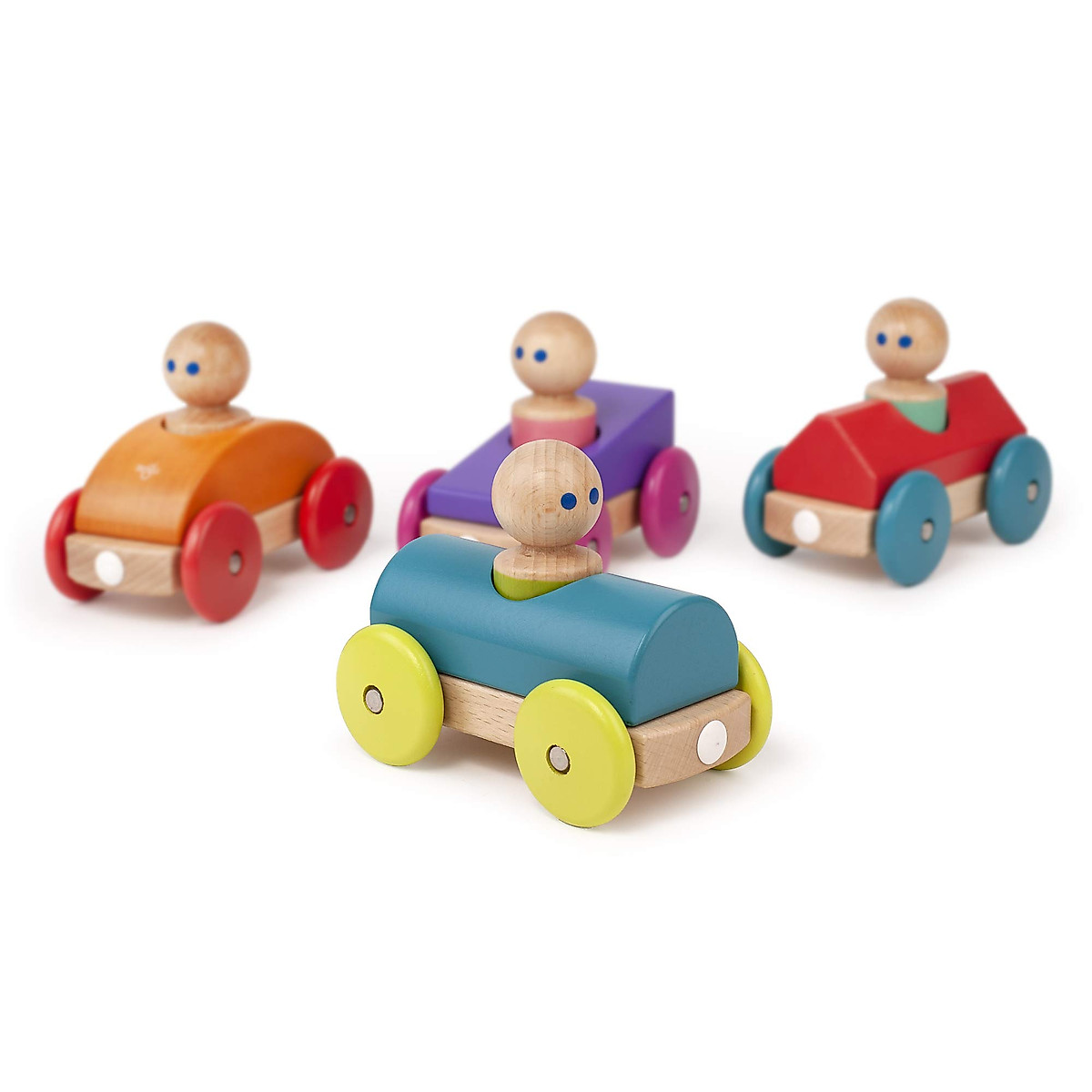 3 Piece Tegu Magnetic Racer Building Block Set, Teal