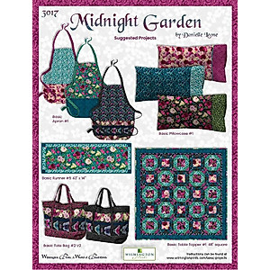 Wilmington Prints Midnight Garden Large Floral Allover, Fabric by The Yard (Black)