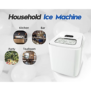 Countertop Ice Maker, 9 Cubes Ice Machine Ready in 6 Mins, 26Lbs/24H, Self-Cleaning Ice Machine with Ice Scoop and Baseket 3 Size of Bullet Ice Optional for Home Kitchen Office Bar Party