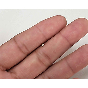 Jewelry Avalanche 3-Stone 0.015ctw Moissanite Nose Stud - 22G Solid 14Kt White Gold L-Shape Stud Nose Ring - April Birthstone Nose Stud LSWG310-MNT