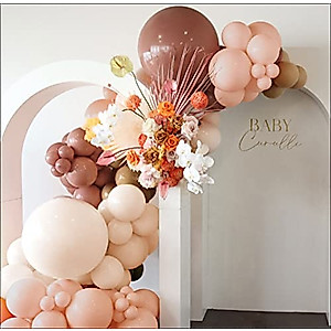Dusty Pink Brown Balloon Garland Nude Tan Pink Rose Gold Metallic Double Stuffed Latex Party Balloons For Baby Shower Birthday Wedding Bachelorette Party Decorations