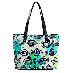Womens Handbag Fish Leather Tote Bag Top Handle Satchel Bags For Lady