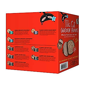 Tiki Cat Wet Cat Food Mega Pack, Chicken Craves Variety Pack, 2.8 oz. Cans (36 Count)