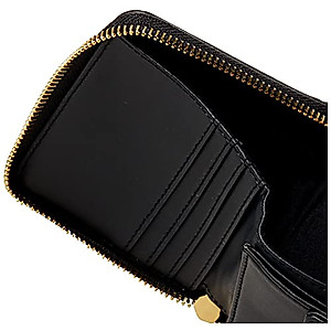GUESS womens Laurel Small Zip Around Wallet, Black, one size US