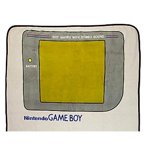 Nintendo Bioworld Game Boy Handheld Game Console Fleece Throw Blanket 45" X 60"