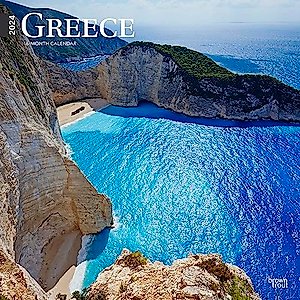 Greece | 2024 12 x 24 Inch Monthly Square Wall Calendar | BrownTrout | Travel Europe Balkans Athens Mykonos