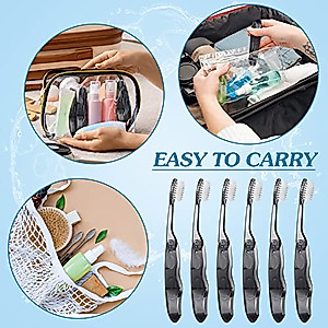 100 Pack Travel Toothbrushes Individually Wrapped Folding Toothbrush Bulk Clear Black Portable Toothbrush with Soft Medium Bristles Smell Pocket Toothbrush for Travel Camping Business School Office
