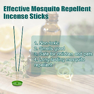60 Pcs Mosquito Repellent Incense Sticks Outdoor Patio, Citronella Repellent Incense Sticks Outdoor, Deet Free Natural Plant Bug Mosquitoes Repellent Killer for Patio, Camping, Fishing