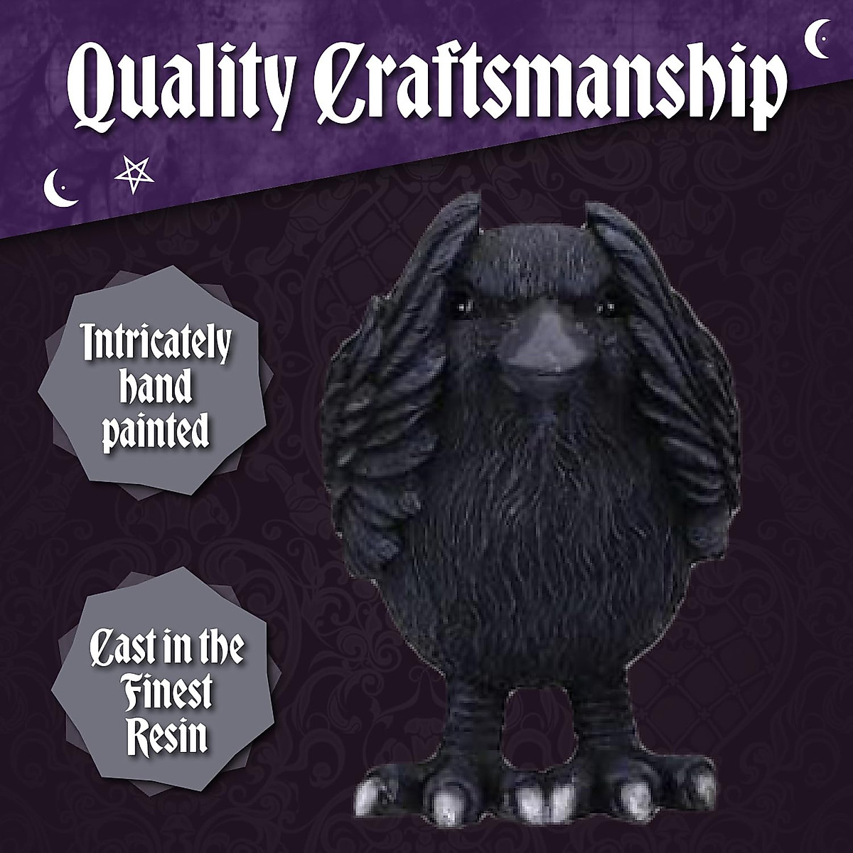 Nemesis Now Three Wise See No Evil Hear No Evil Speak No Evil Figurines, Adorable Hand-Painted Resin Collectibles and Gift - Ravens