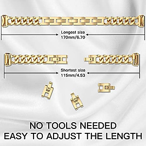 Bolesi Compatible with Fitbit Luxe Bands,Slim Metal Band Stainless Steel Adjustable Straps Replacement Bands for Fitbit Luxe Smart Watch for Women Men,Gold