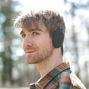 EarCaps JourneyOut Fleece Bandless Ear Warmers/Ear Muffs For Men & Women (Smoke, Medium)