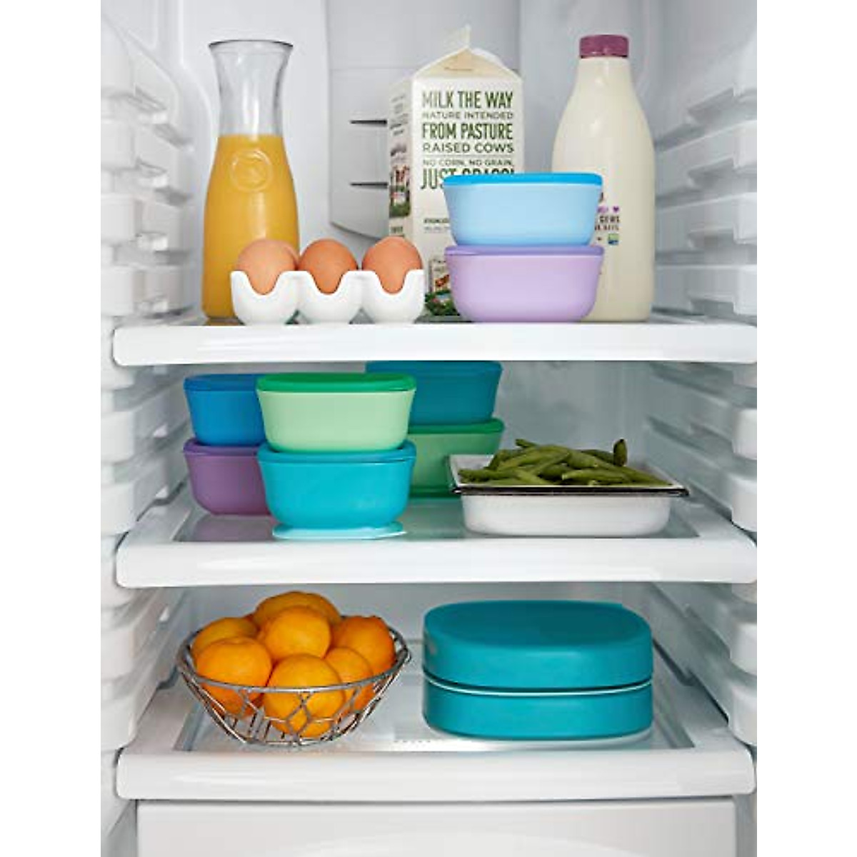 NUK Stacking Bowl and Lid, Assorted Colors, 3 Pack, 4+ Months