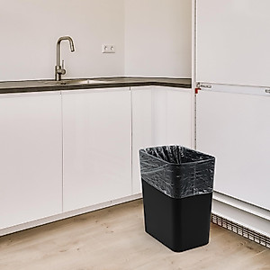 Yarebest 3-Pack 4.5 Gollon Plastic Garbage Can, Black Open-Top Waste Bins for Bathroom, Kitchen, Office, Home