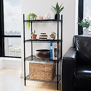 Westerly 4 Tier Household Wire Shelving Unit (13" x 23" x 48") Holds up to 600lbs