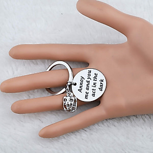BAUNA Theatre Broadway Drama Actor Gifts Annoy Me and You Act in The Dark Key Ring Funny Theatre Gift Musicals Gifts for Stage Manager Thespians and Stage Geeks (Funny Theatre Keychain)