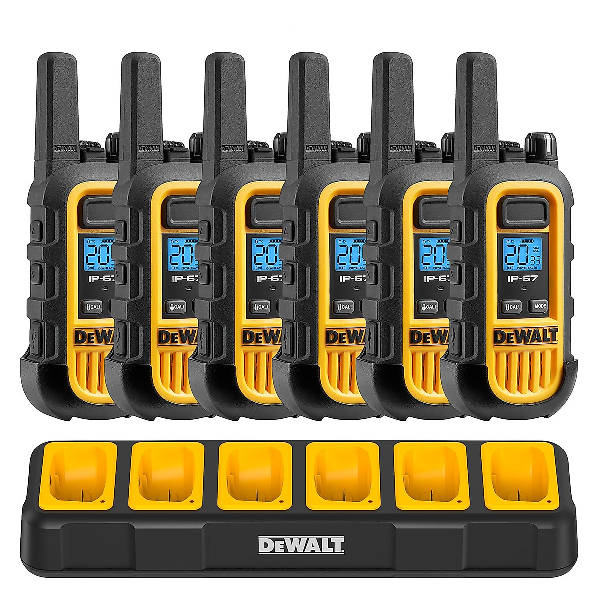 DEWALT DXFRS800 Gang Charger - 6 Port Charger for DXFRS 800 Walkie Talkie Two-Way Radios (DXFRSCH6-800)