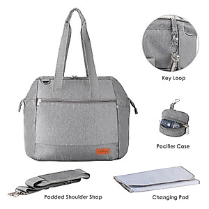 SAWNZC Large Diaper Bag Tote, Maternity Bag Travel Diaper Tote for Mom Dad, Multifunction Baby Bag for Boys Girls