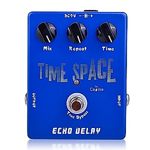 Caline Delay Effect Guitar Pedal Time Space Echo Electric Digital Pedal with 3 Switches Aluminum Alloy Housing CP-17