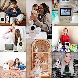 nannio Hero3 Video Baby Monitor with Night Light Vibration Assistant, 3.5" Display, Auto Night Vision, 2 Way Audio Talk, Voice Activated, Temperature Sensor and Lullabies, no WiFi, 2 Years Warranty