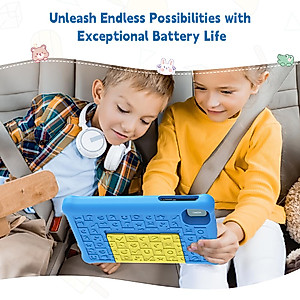 ApoloSign Kids Tablet 7 inch, 2+32GB Storage, Android 13 Tablet for Kids, Parental Control, Pre-Installed Educational Apps & YouTube Kids, 3000mAh Battery, Dual Cameras, EVA Protective Case, Blue