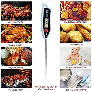 Meat Food Thermometer, Digital Candy Candle Thermometer, Cooking Kitchen BBQ Grill Thermometer, Probe Instant Read Thermometer for Liquids Pork Milk Deep Fry Roast Baking Candle Temperature