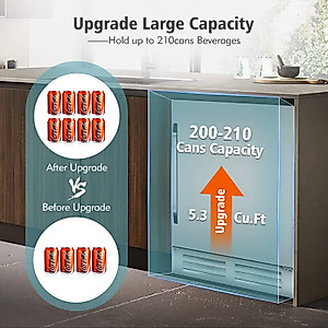 Velieta 24 Inch Beverage Refrigerator Cooler,Stainless Steel Wide Refrigerator for 210 Cans,Fit Perfectly for 24" Space Built-in Counter or Freestanding with powerful and quiet cooling system