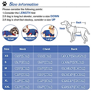 DOGLEMI Recovery Suit for Dogs Soft Breathable Dog Surgery Suit Elastic Cuffs Collar Cotton Lining for Belly Protection - Ideal for Spay Neuter Surgery Recovery Anti-Licking Wound, for Female Male Dog