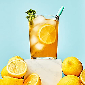 ZOKU Reusable Metal Straw with Case for Travel, Collapsible Stainless Steel Drinking Straw with Silicone Tip and Straw Cleaner Brush, Ideal for Key Chains, Pockets, Purses (Teal Pocket Straw)